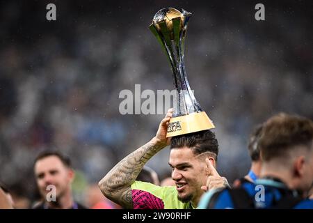 Brazil goalkeeper Ederson after the final whistle during the FIFA World ...