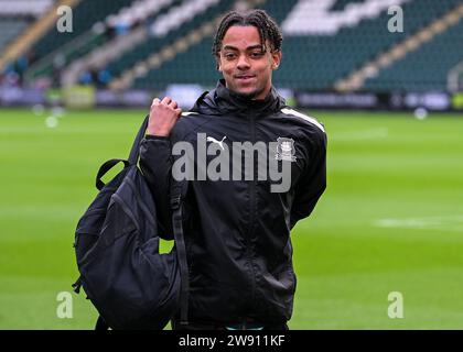 Freddie Issaka of Plymouth Argyle arrives during the Sky Bet ...