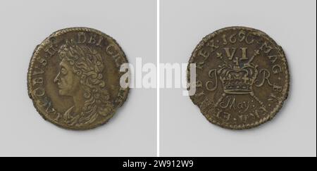 6 Pence from Ireland of Jacobus II, July 1689 ,, 1689 coin Bronze mint ...