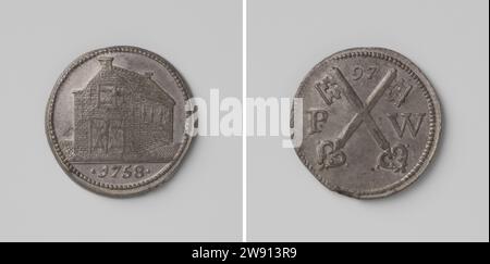 Walloon congregation of Leiden, Anonymous, 1758 Lead medal. Front ...