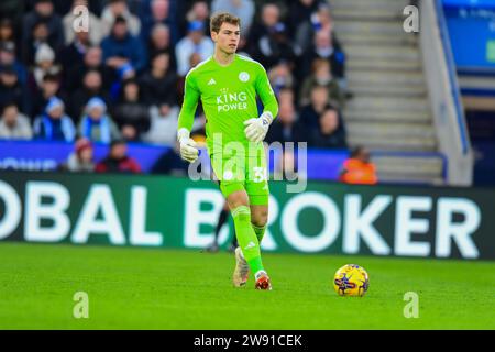 Leicester City goalkeeper Mads Hermansen during the Sky Bet ...