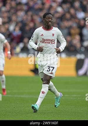 Kobbie Mainoo of Manchester United during the Premier League match ...