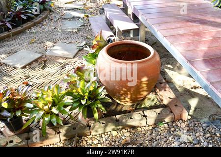 Ancient big jar , Drinking water tank, water supply, running water, tap ...