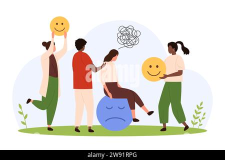 Smile face emoji with positive thinking, passion, energy phrase ...