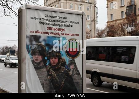 Recruitment poster for the Ukrainian army in the center of kyiv Stock ...