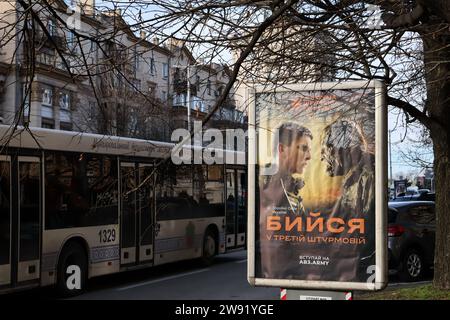 Zaporizhzhia, Ukraine. 23rd Dec, 2023. A recruitment poster for the ...