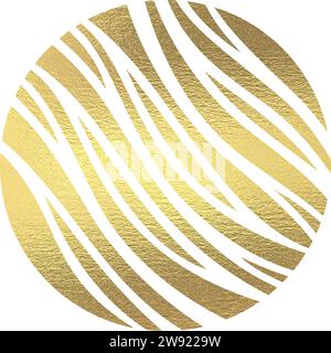 golden zebra pattern circle with transparent background Stock Vector ...