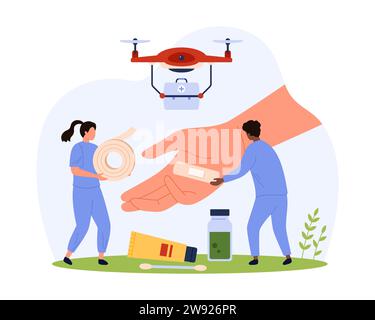 First medical aid for wounds, scratches and scrapes vector illustration ...