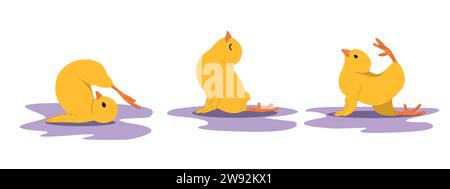 Cute Chicken Yoga Cartoon Vector Icons Illustration Stock Vector Image ...