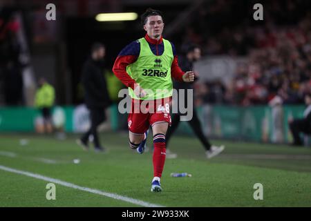 Calum Kavanagh of Middlesbrough warms up during the Carabao Cup Semi ...