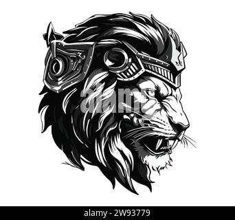 Abstract Lion Warrior illustration vector Design template. Suitable for ...