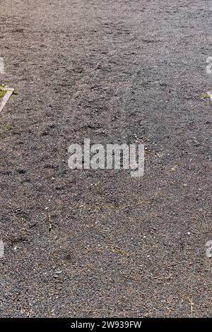 part of a walkway sprinkled with small rubble and stones, an ecological ...