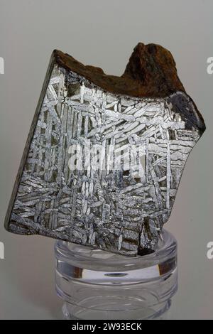Aletai Meteorite Fragment - Acid Etched to show Widmanstatten Pattern ...