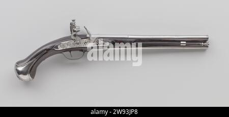 Flint gun, Cornelis Coster, 1660 - 1665 flintlock pistol The lock is ...