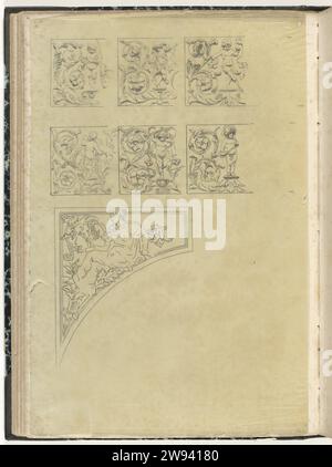 Vines, c. 1866 - c. 1900 drawing tracing paper. ink drawing Stock Photo ...