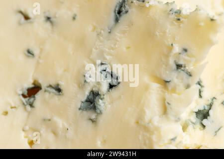 Cheese with blue mold cut into pieces, slices of cheese with blue noble ...