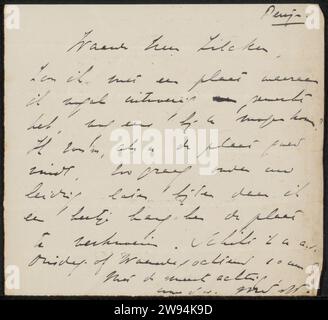 Letter to Philip Zilcken, Marie Constance Antoinette Clant van der ...