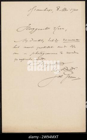 Letter to Philip Zilcken, 1900 letter The Hague ink writing (processes ...