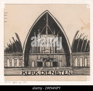 Church interior with pastor behind the pulpit, Reinier Willem Petrus de ...