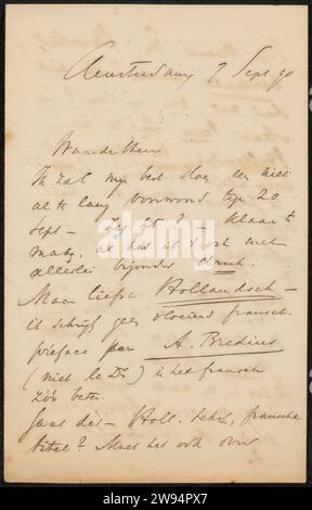 Letter to Philip Zilcken, 1890 letter paper. ink writing (processes ...