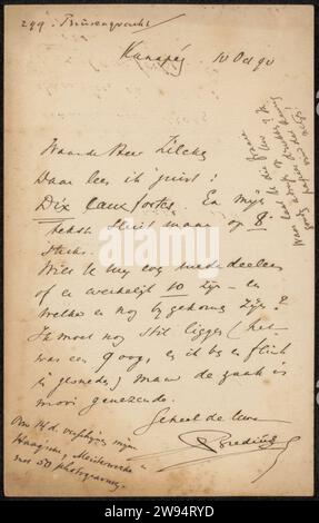 Letter to Philip Zilcken, 1890 letter Amsterdam paper. ink writing ...