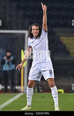 Lazio's Matteo Elias Guendouzi Olie', left, and Parma's Emanuele Valeri ...