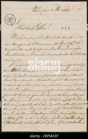 Letter to Christiaan Kramm, Jacobus Cornelis Gaal, 1860 letter Match ...