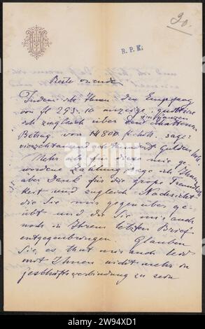 Letter to Frans Buffa and Zonen, William Unger, 1877 letter Vienna ...