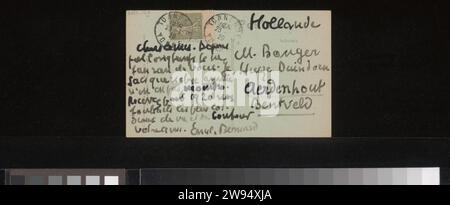 Postcard on Andries Bonger, Émile Bernard, in or before 1908 ParisaFter ...