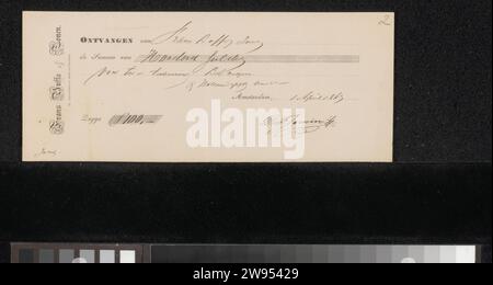 Receipt for Diederik Franciscus Jamin, Frans Buffa and Zonen, Diederik ...