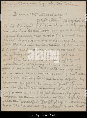 Brief Aan Felix Stone Moscheles, Matthijs Maris, letter London paper ...