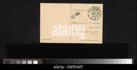 Postcard to Anna Dorothea Dirks, Johan Huizinga, 1927 Leiden cardboard ...