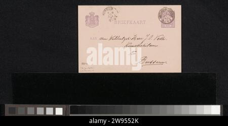 Postcard to Jan Veth, Eduard Karsen, 1890 Amsterdam cardboard. ink ...