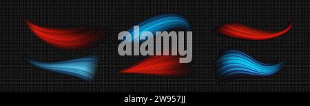 Set of cool air flow effects isolated on transparent background. Vector ...