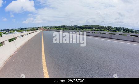 Driving road highway overhead ramps through construction expansion ...