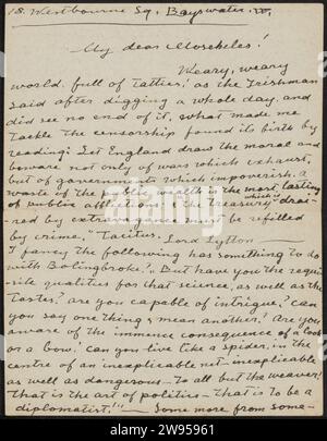 Brief Aan Felix Stone Moscheles, Matthijs Maris, 1888 - letter London ...