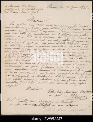 Brief Aan Liévin Amand Marie de Bast, François Joseph Navez, 1823 ...