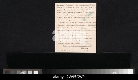 Letter to Anna Dorothea Dirks, Johan Huizinga, 1926 letter Leiden paper ...