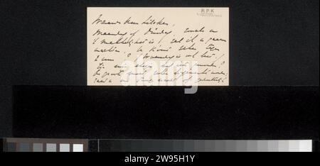 Letter to Philip Zilcken, Marie Constance Antoinette Clant van der ...