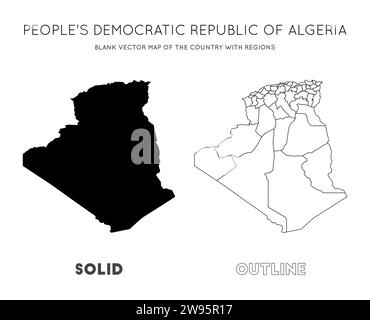 Algeria map. Borders of Algeria for your infographic. Vector country ...