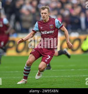 West Ham's James Ward-Prowse runs into position during the English ...