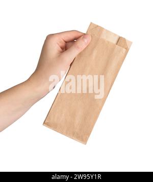 Blank small long white rectangular shaped picture frame hanging on a ...