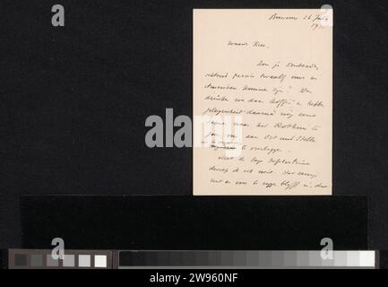 Letter to Cornelis Gerdus' t Hooft, Jan Veth, 1911 letter Slop paper ...