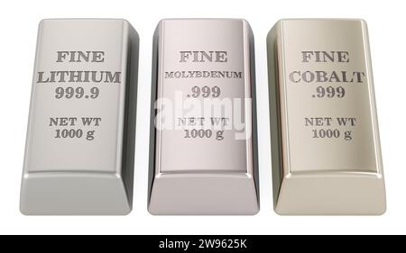 Cobalt bars, 3D rendering isolated on white background Stock Photo - Alamy