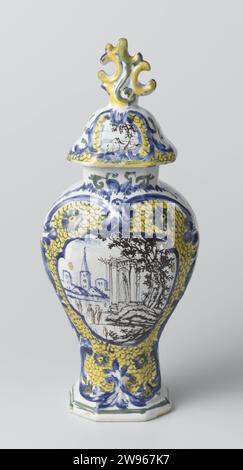 Pot with lid, the gilded Blompot, 1780 - 1820 Pottle of Faience lid ...