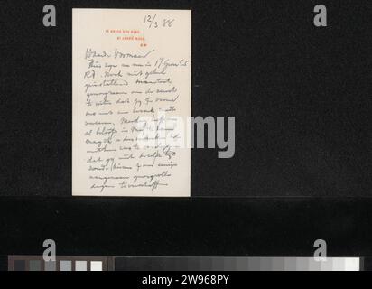 Letter to Carel Vosmaer, Lourens Alma Tadema, 1881 - 1888 letter London ...