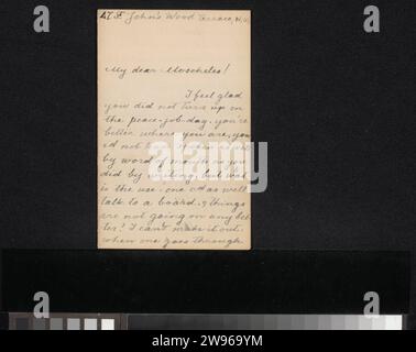 Brief Aan Felix Stone Moscheles, Matthijs Maris, letter London paper ...