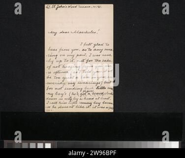 Brief Aan Felix Stone Moscheles, Matthijs Maris, 1888 - letter London ...