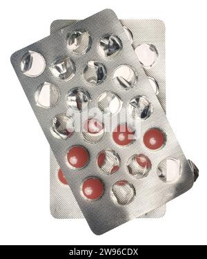 Round brown tablets in blister pack, top view Stock Photo - Alamy