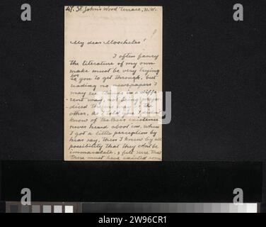Brief Aan Felix Stone Moscheles, Matthijs Maris, c. 1916 letter London ...